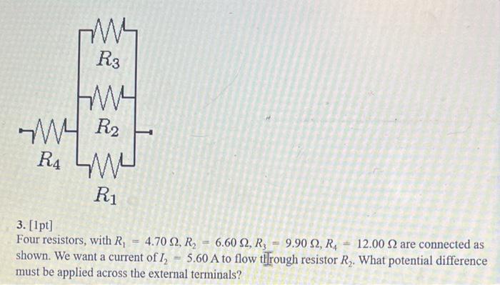 Solved Four resistors, with | Chegg.com