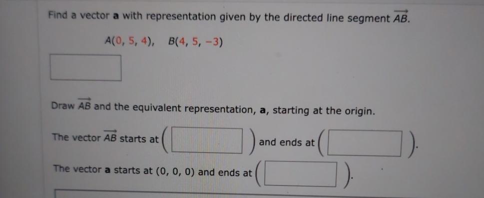 Solved Find a vector a with representation given by the | Chegg.com