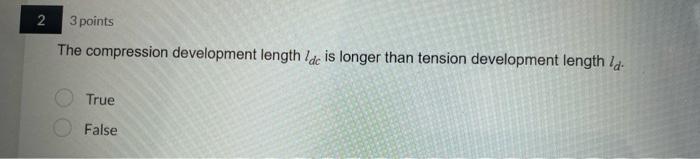 Solved The compression development length ldc is longer than | Chegg.com