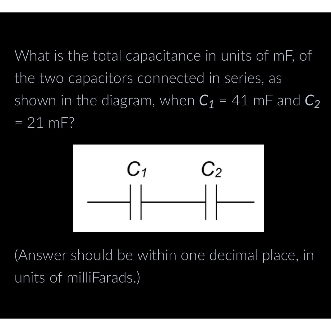 Solved What is the total capacitance in units of mF, ﻿of the | Chegg.com