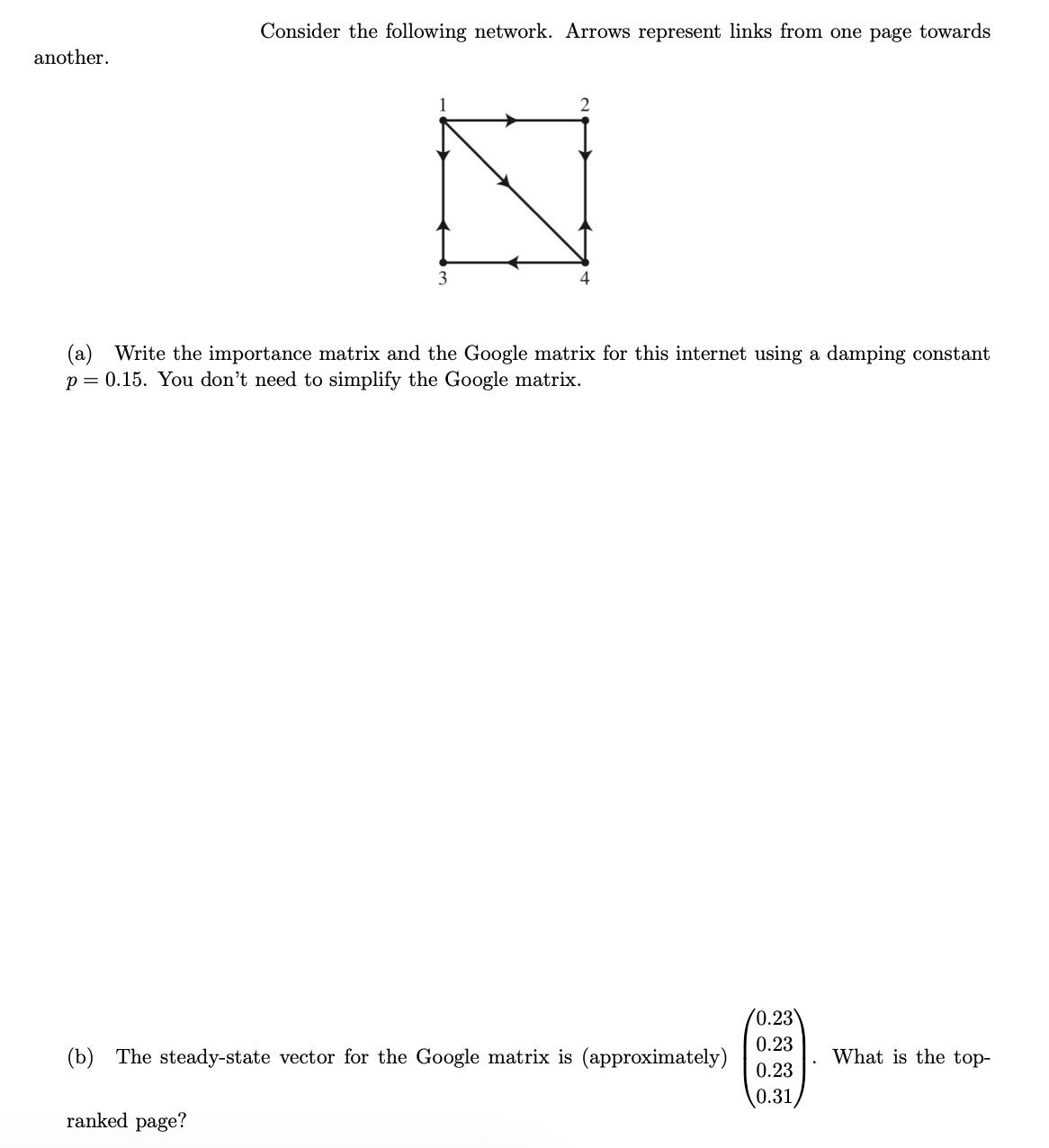 Solved Its a math linear algebra problem, please do ﻿not use | Chegg.com