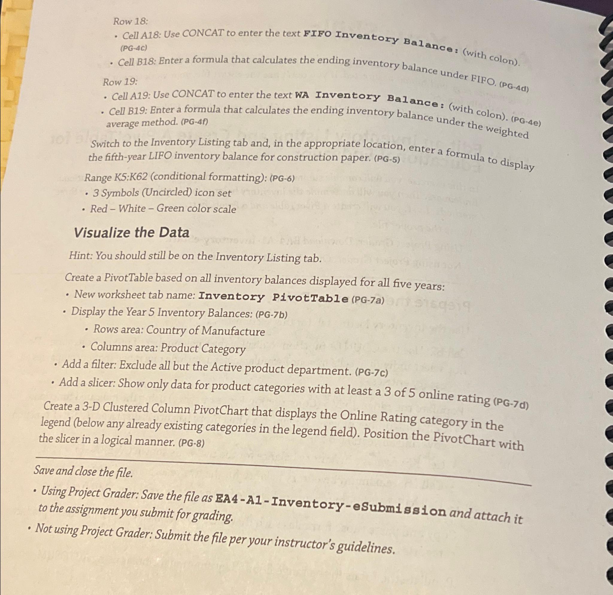 Solved Row 18:Cell A18: Use CONCAT to enter the text FIFO | Chegg.com