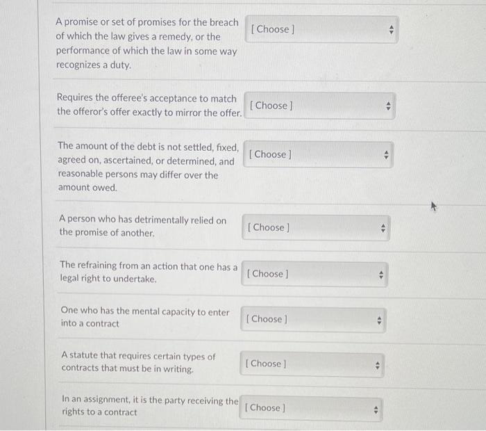 Solved [Choose] A promise or set of promises for the breach | Chegg.com