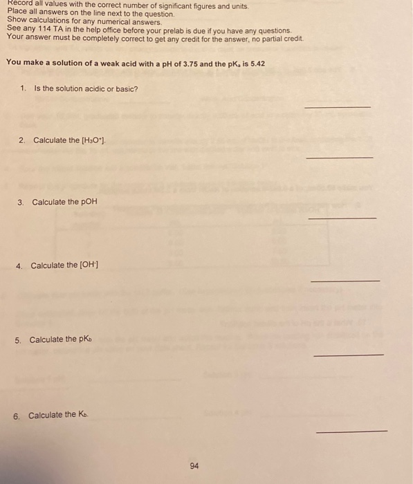 Solved Record all values with the correct number of | Chegg.com