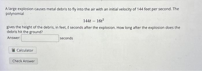 Solved A large explosion causes metal debris to fly into the | Chegg.com