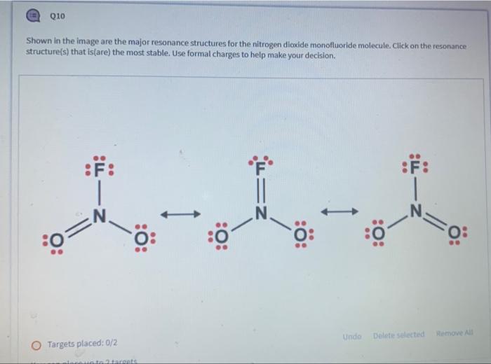 Solved Q10 Shown in the image are the major resonance | Chegg.com