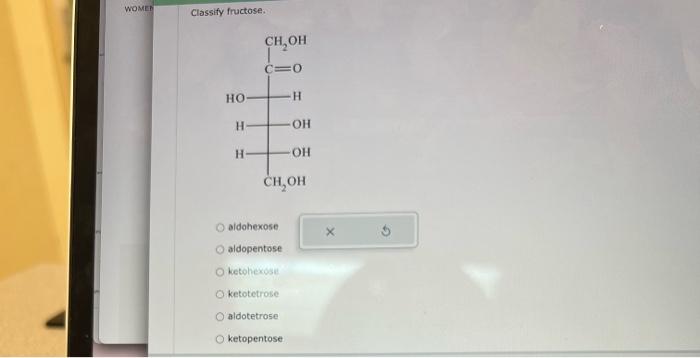 Solved Classify ribulose. ketotetrose aldohexose aldopentose | Chegg.com
