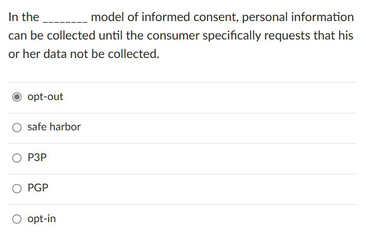 Solved In the model of informed consent, personal | Chegg.com
