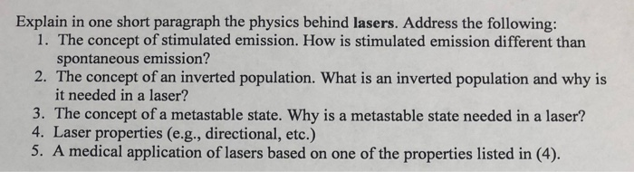 Solved Explain in one short paragraph the physics behind | Chegg.com