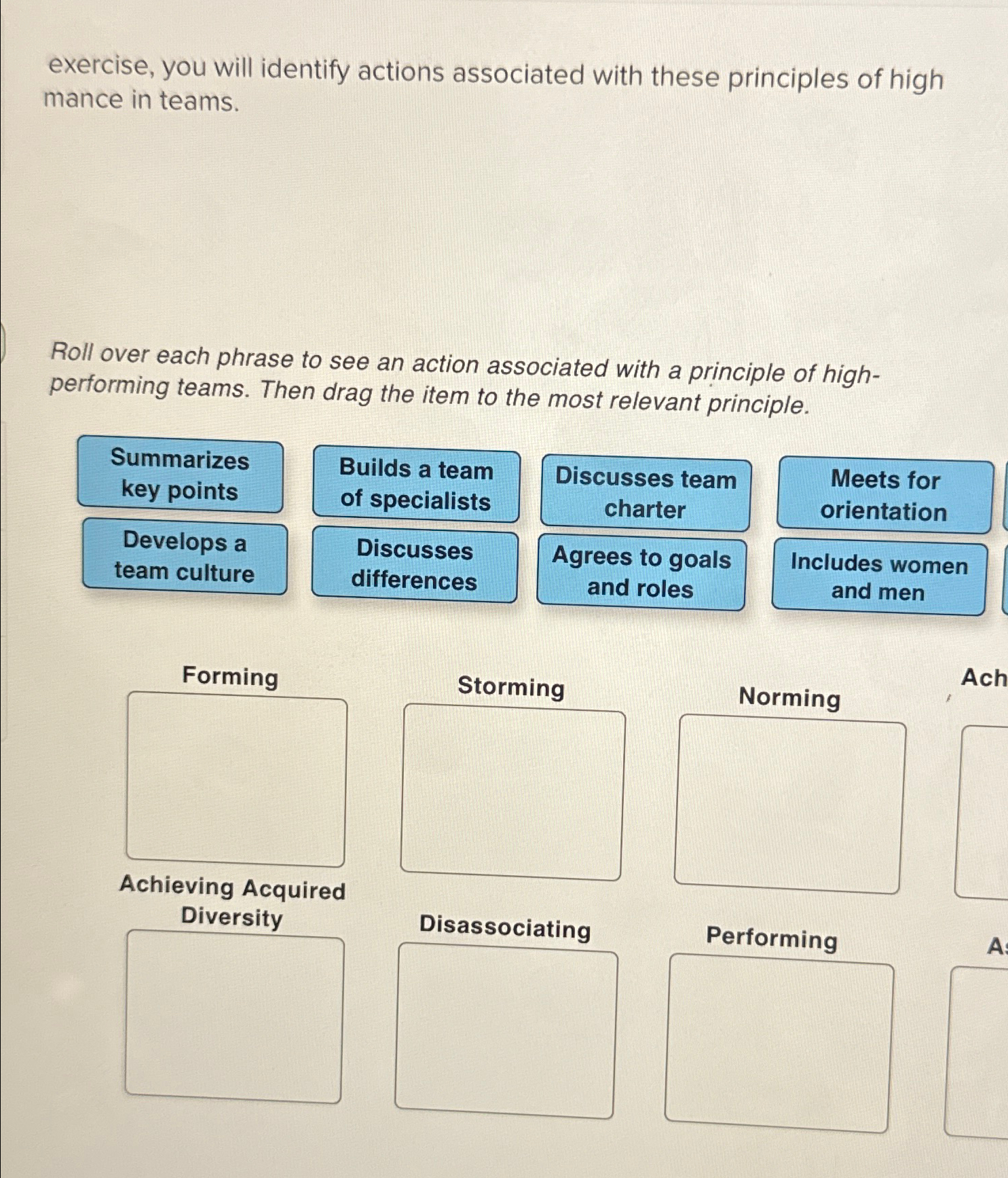 Solved exercise, you will identify actions associated with | Chegg.com