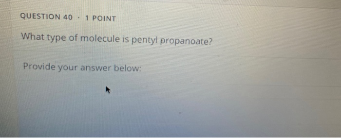 Solved QUESTION 40 1 POINT What type of molecule is pentyl | Chegg.com