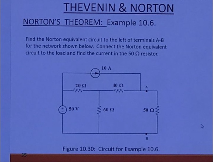 Solved: THEVENIN & NORTON NORTON'S THEOREM: Example 10.6. ... | Chegg.com