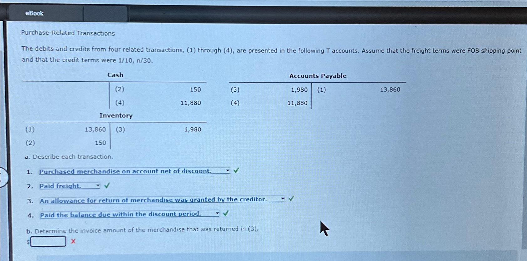 Solved 12.Purchase-Related Transactions:The debits and | Chegg.com