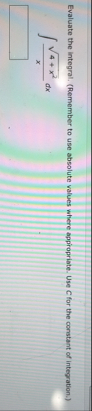 Solved Evaluate the integral. (Remember to use absolute | Chegg.com