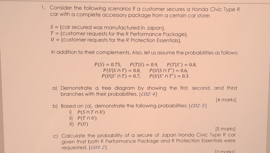 Solved Consider the following scenarios if a customer | Chegg.com