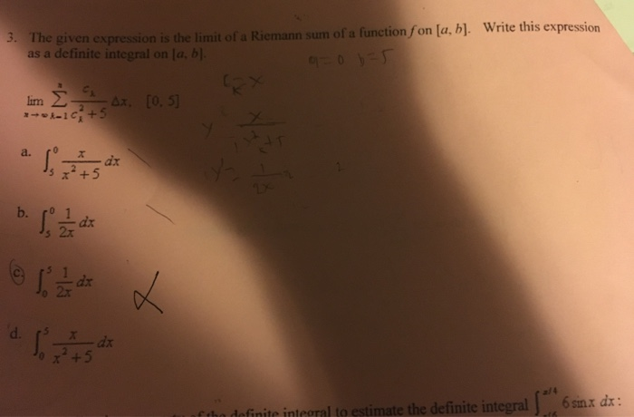 Solved 3. The given expression is the limit of a Riemann sum | Chegg.com