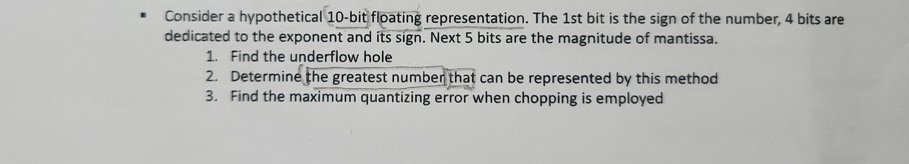 Solved Consider a hypothetical 10-bit floating | Chegg.com