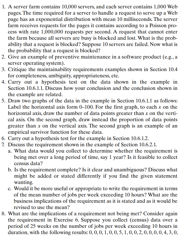 Solved Answer 2,3,4, ﻿and 8A server farm contains 10,000 | Chegg.com