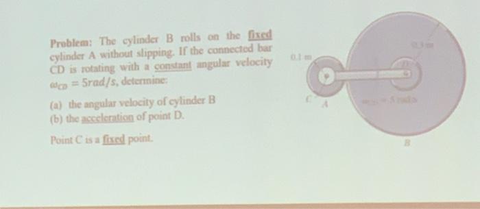 Solved Problem: The cylinder B rolls on the fixed cylinder A | Chegg.com