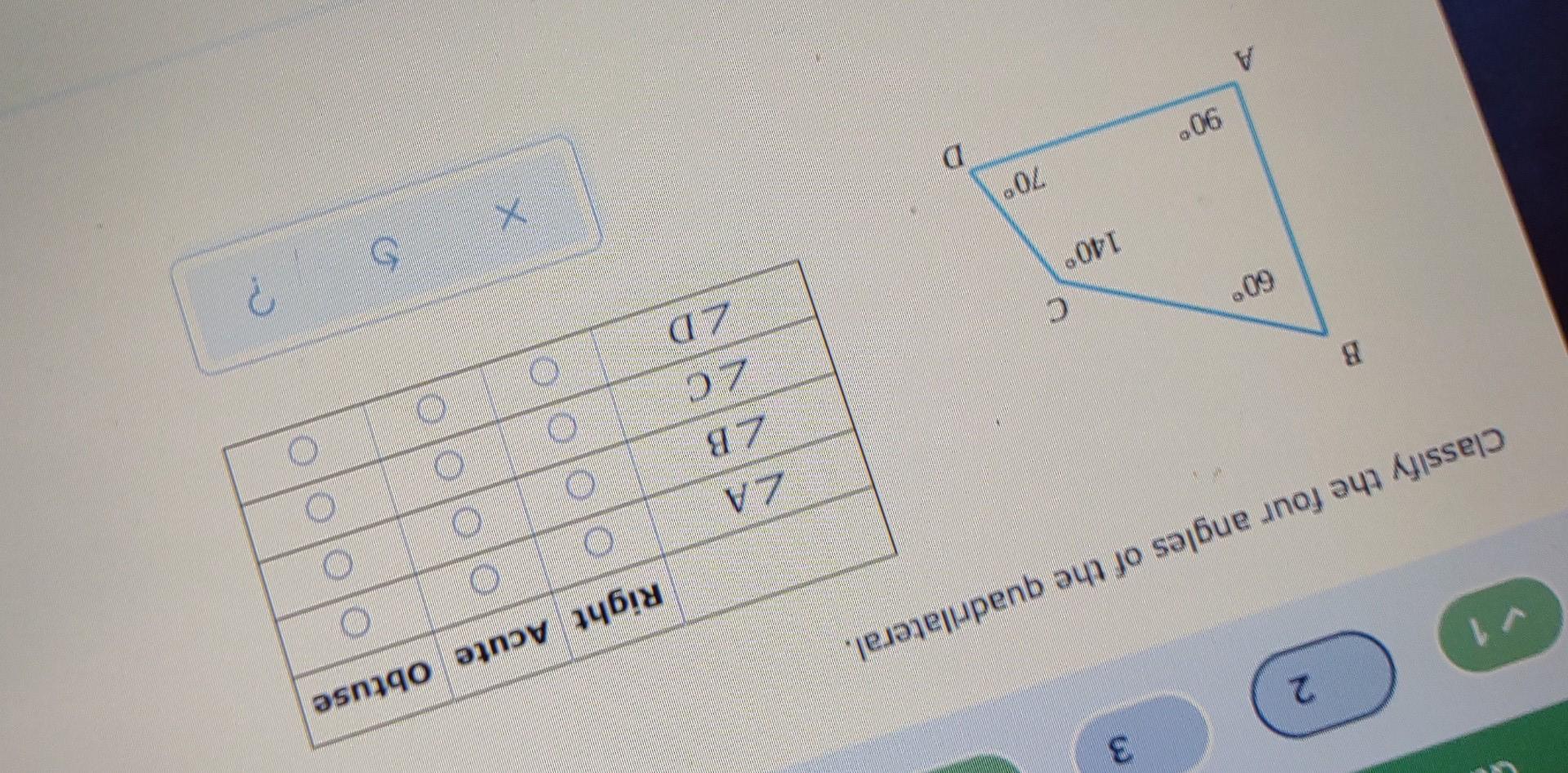 Solved 2 Right Acute Obtuse Classify the four angles of the | Chegg.com