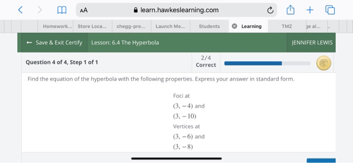Solved АА learn.hawkeslearning.com Ć + Homework... Store | Chegg.com