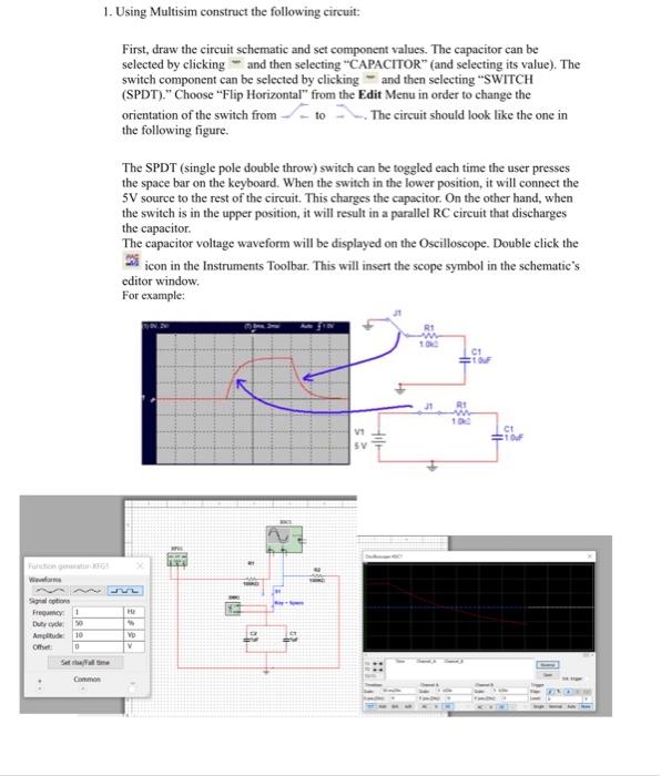 Solved 1. Using Multisim construct the following circuit: | Chegg.com