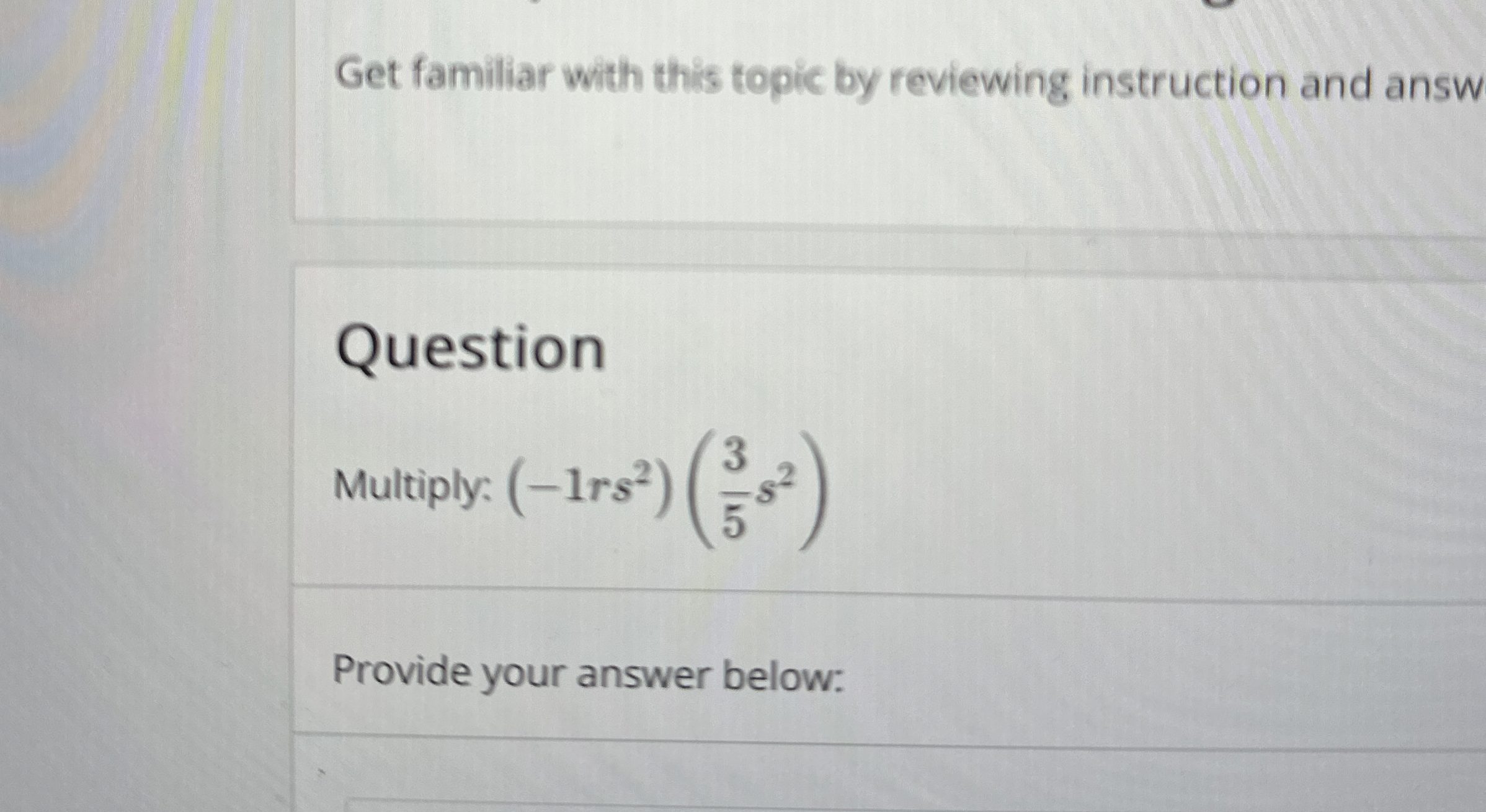 Solved Get familiar with this topic by reviewing instruction | Chegg.com