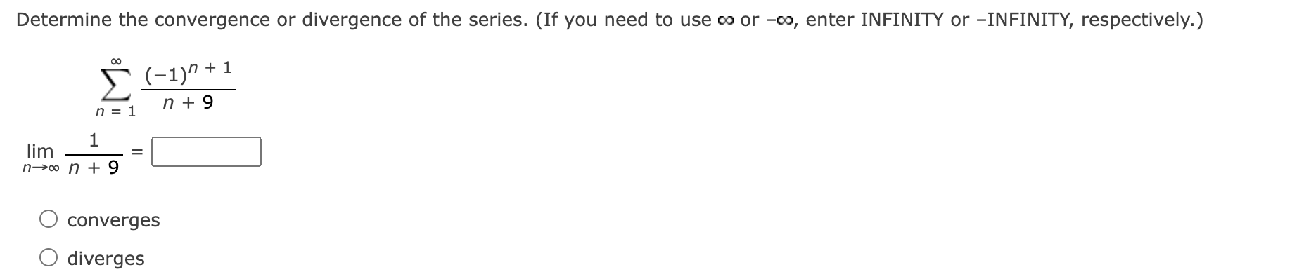 Solved Determine the convergence or divergence of the | Chegg.com