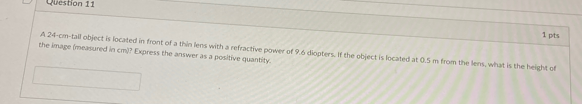 Solved A 24-cm-tall object is located in front of a thin | Chegg.com