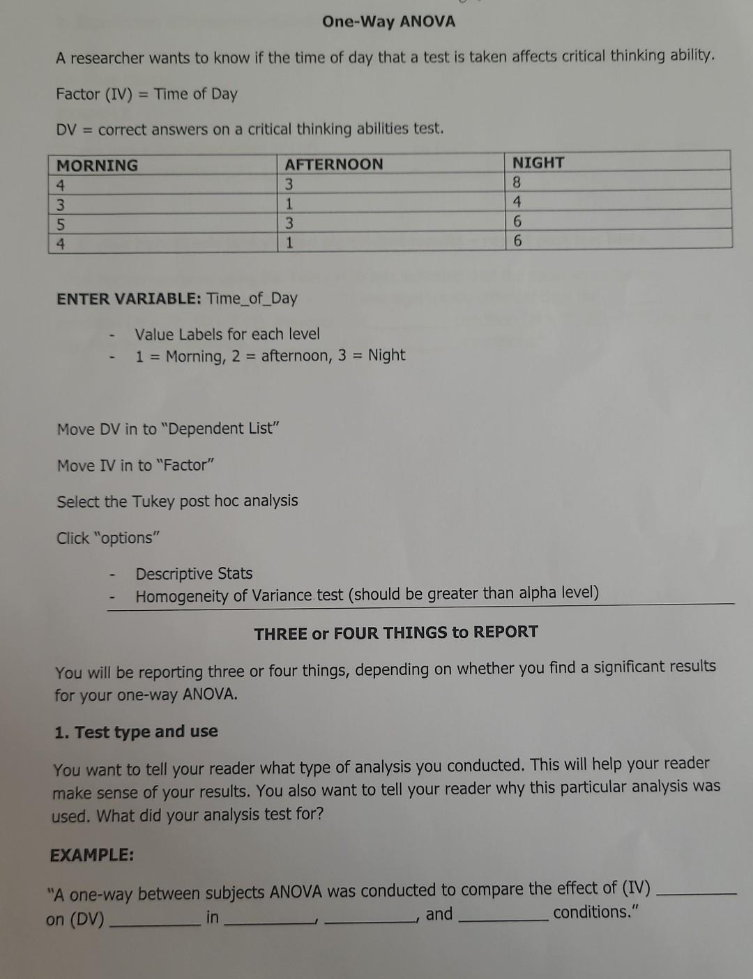 Solved A researcher wants to know if the time of day that a | Chegg.com