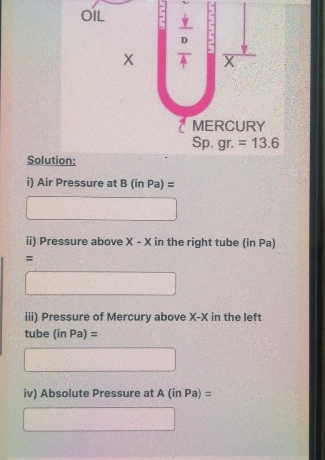 Solved A differential manometer is connected at the two | Chegg.com
