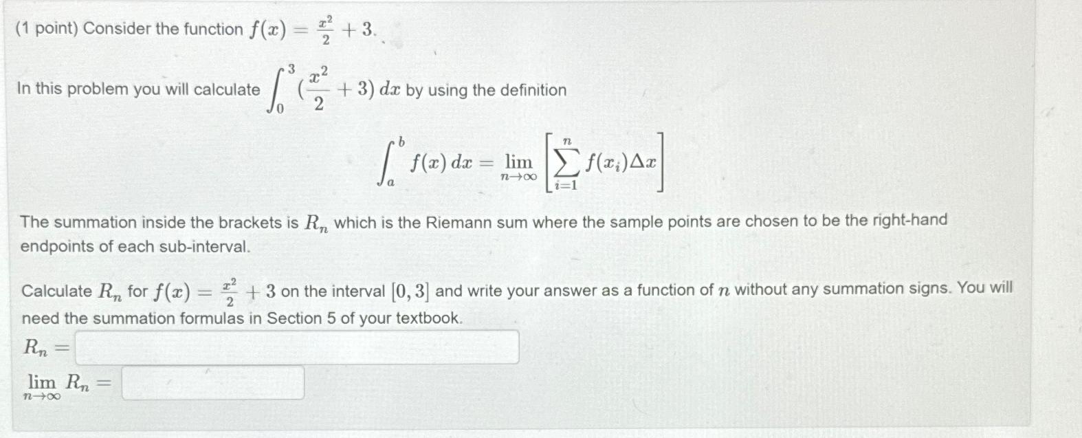 Solved 1 ﻿point ﻿consider The Function Fxx223in This 