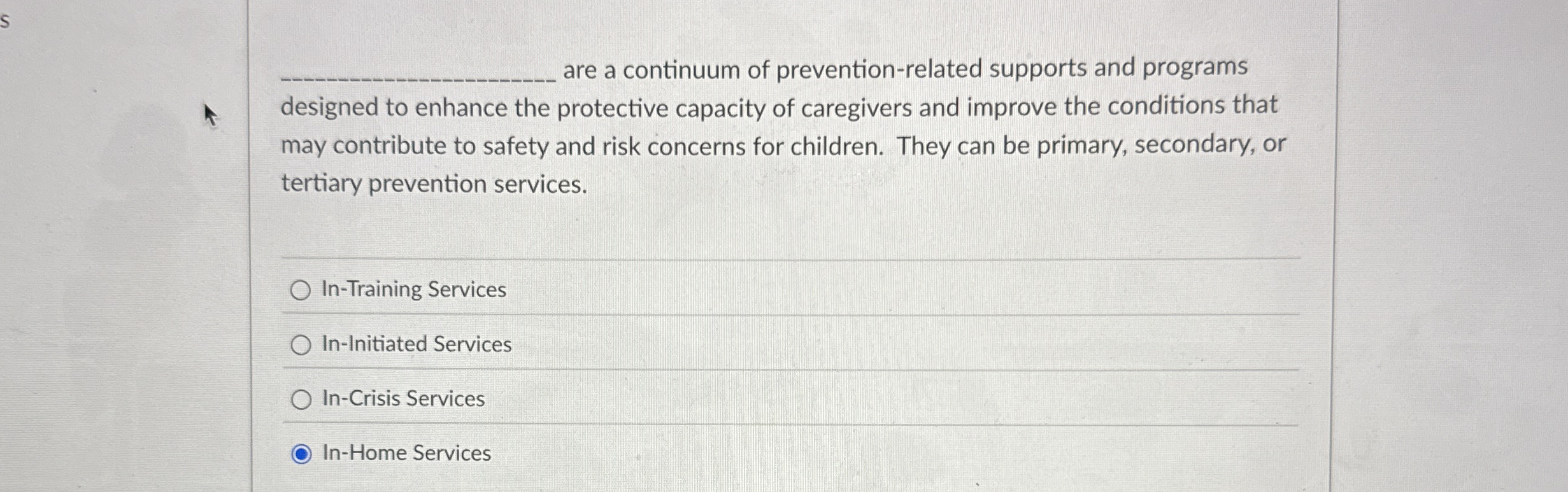 Solved q, ﻿are a continuum of prevention-related supports | Chegg.com