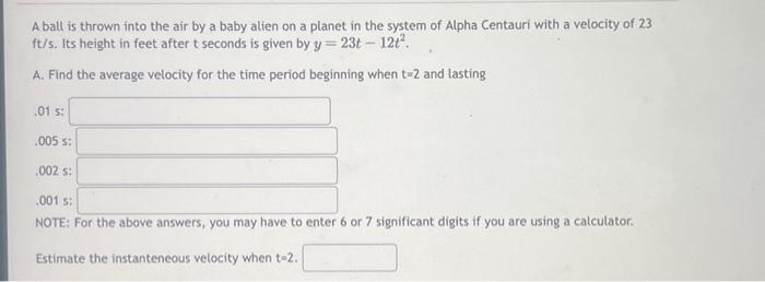 Solved A ball is thrown into the air by a baby alien on a | Chegg.com