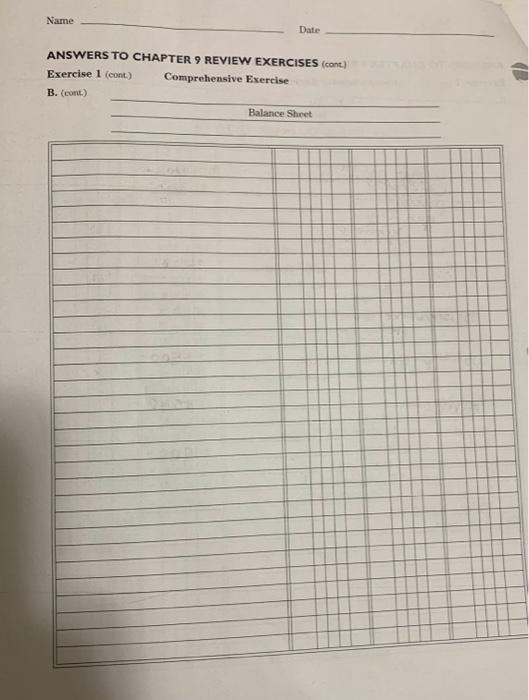 Solved I just need help making a balance sheet for this | Chegg.com