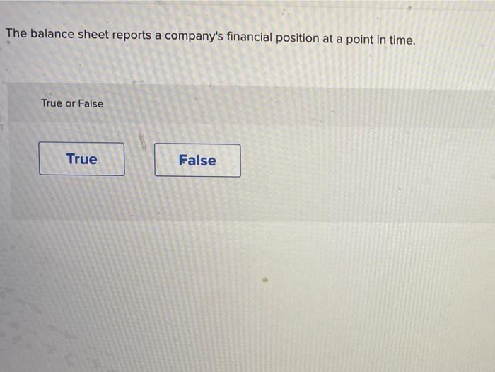 Solved The Balance Sheet Reports A Company s Financial Chegg