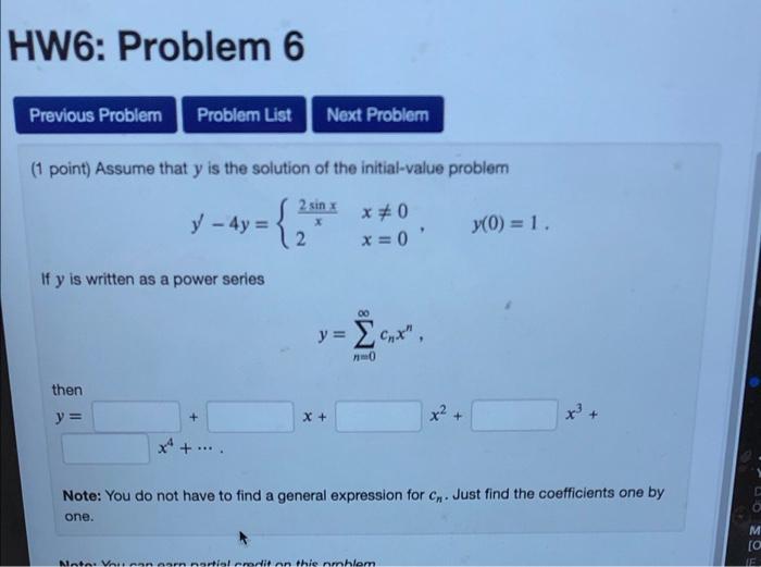Solved HW6: Problem 6 Previous Problem Problem List Next | Chegg.com