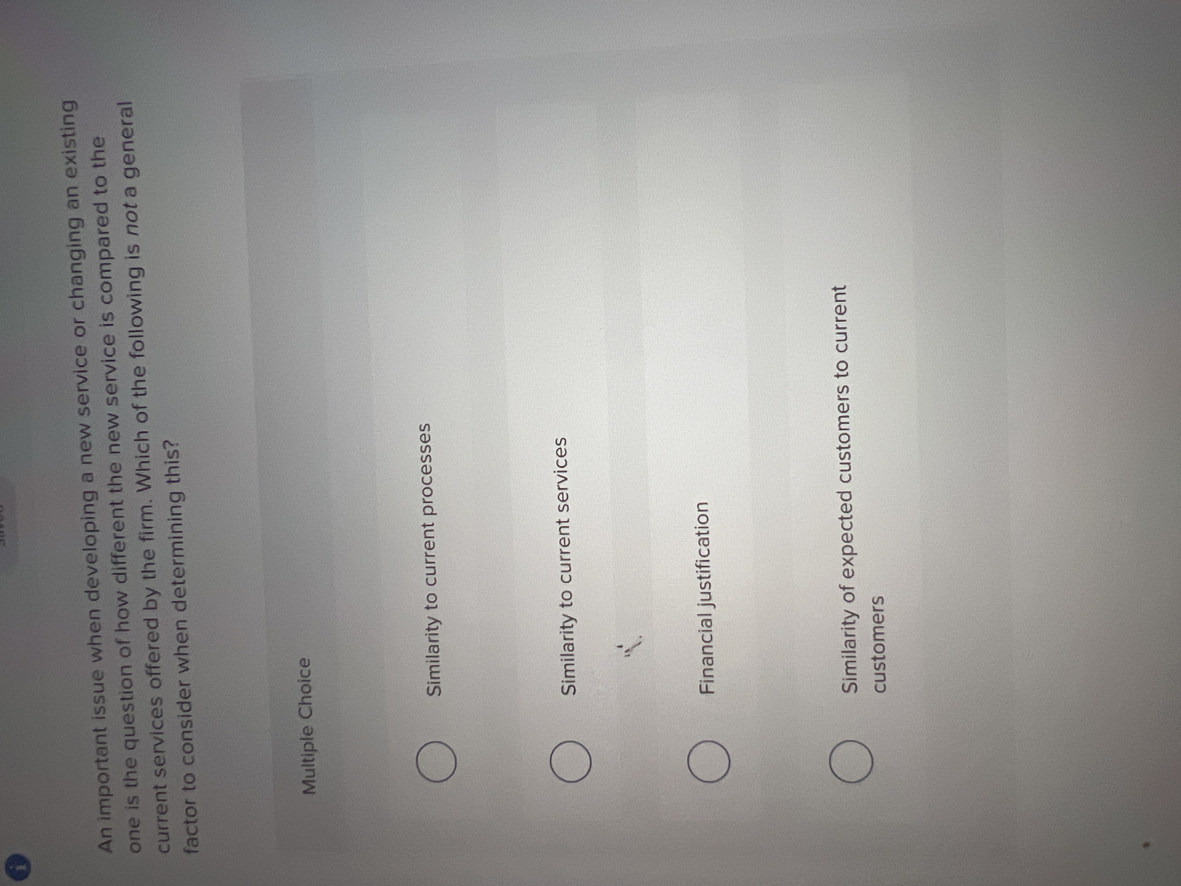 Solved An important issue when developing a new service or | Chegg.com
