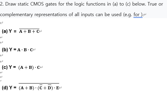 Solved Draw static CMOS gates for the logic functions in (a) | Chegg.com