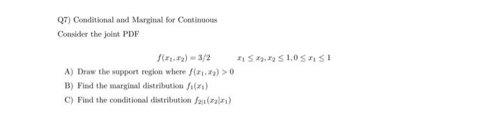 Solved 27) Conditional and Marginal for Continuous Consider | Chegg.com