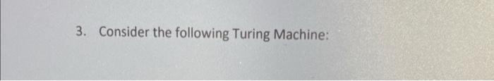 Solved 3. Consider the following Turing Machine:a. | Chegg.com