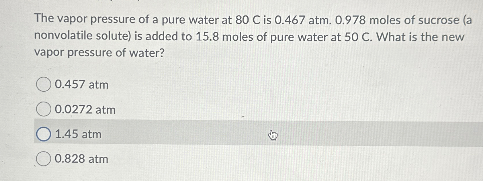 Solved The vapor pressure of a pure water at 80C ﻿is | Chegg.com