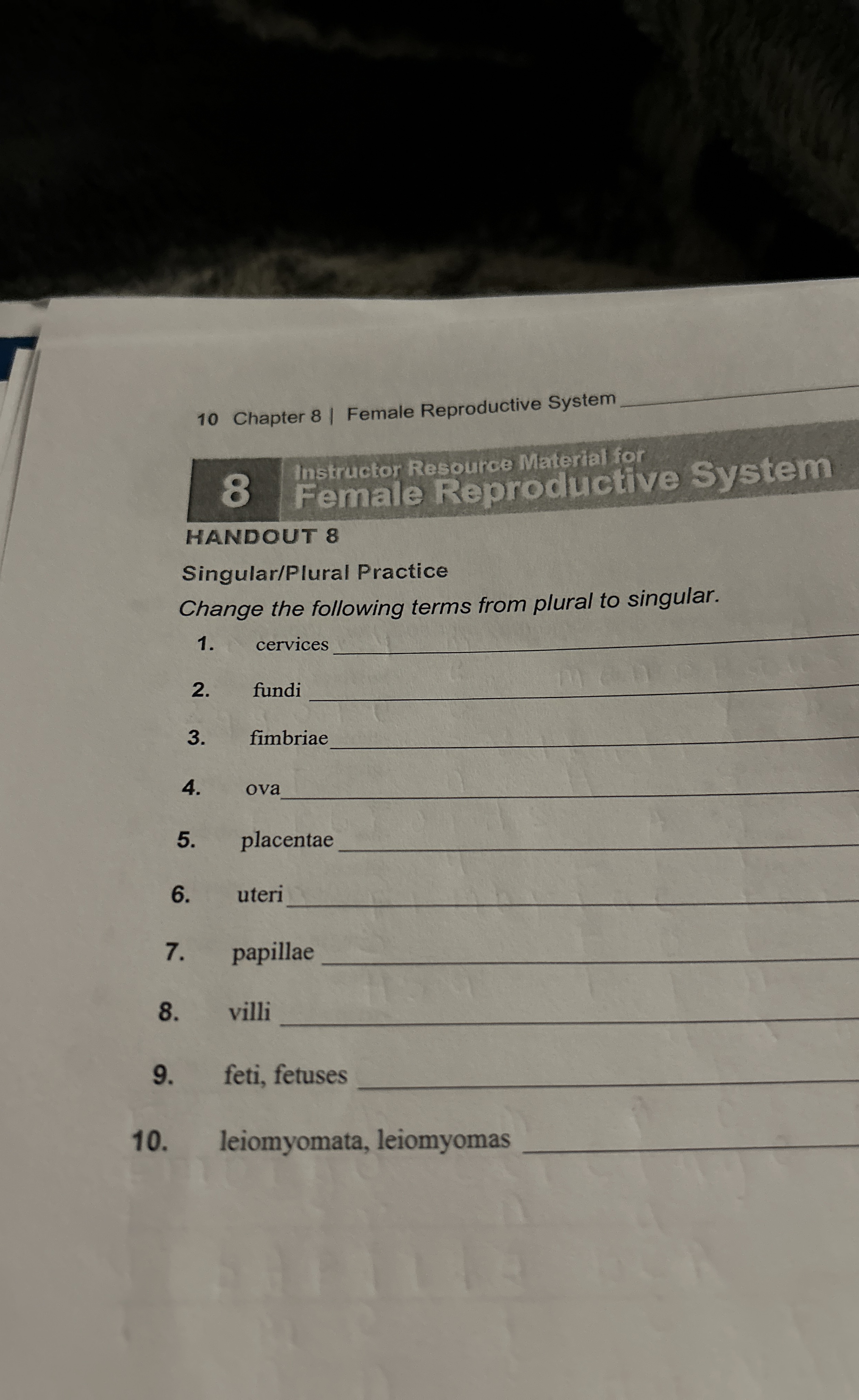 Solved 8Chapter 8 | ﻿Female Reproductive System q,3 | Chegg.com