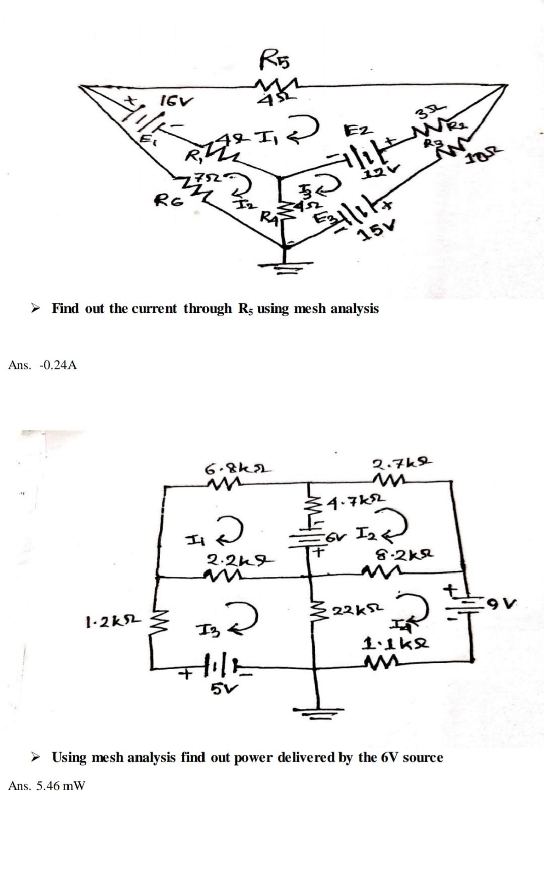 Solved Find out the current through R5 using mesh analysis | Chegg.com