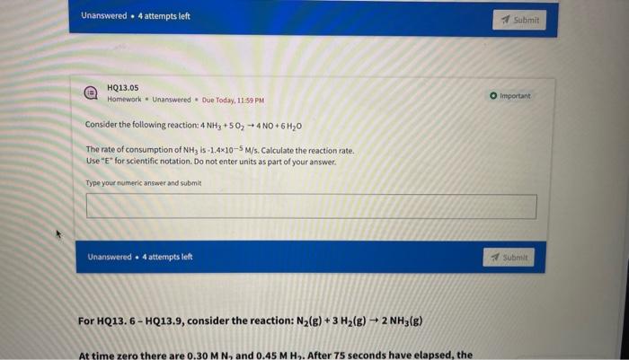 Solved Consider the following reaction: 4NH3+5O2→4NO+6H2O | Chegg.com