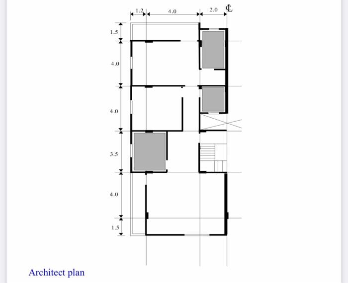 Solved Architect planFor the shown plan, draw the structural | Chegg.com