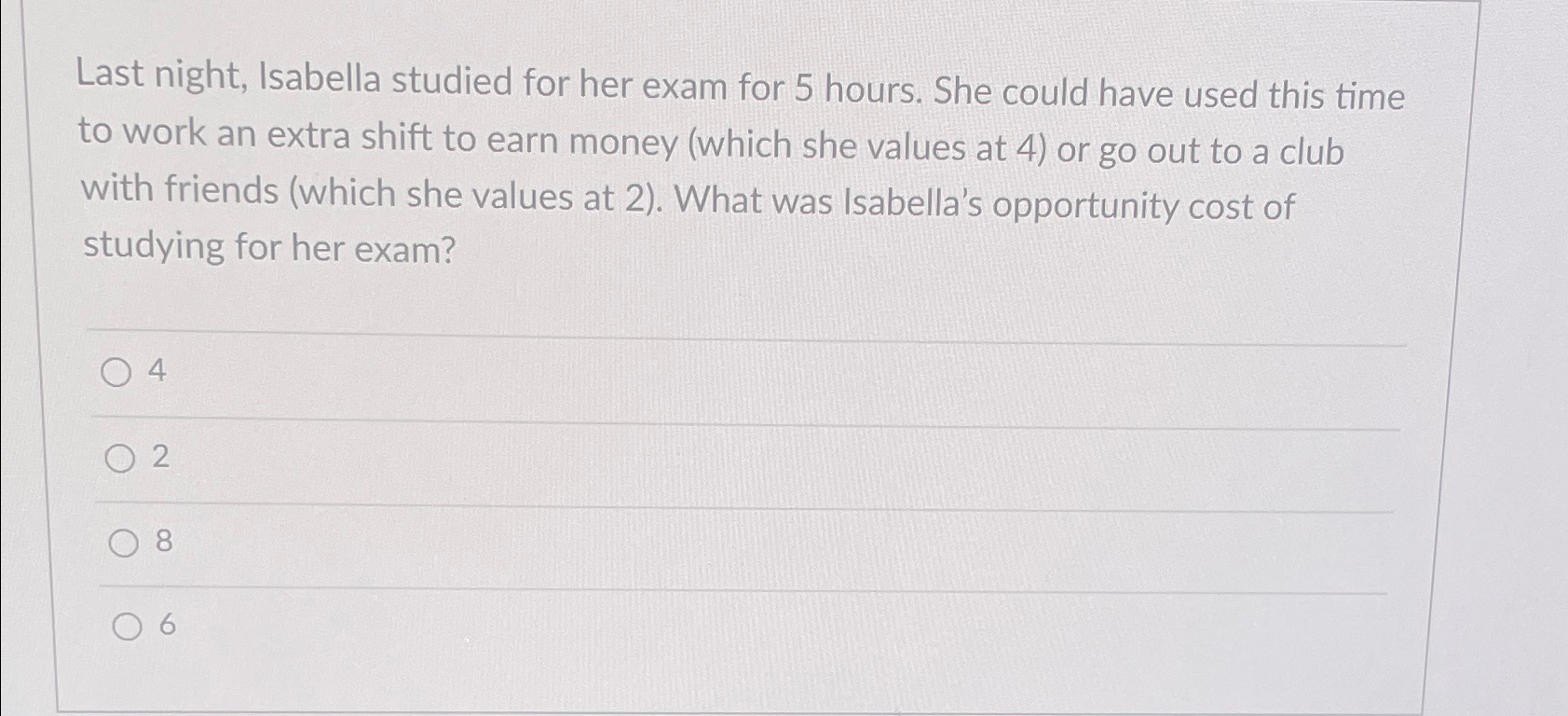 Solved Last night, Isabella studied for her exam for 5 | Chegg.com