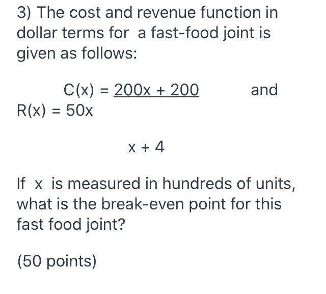 Solved Q1) Find expressions for the Revenue, Cost, and | Chegg.com