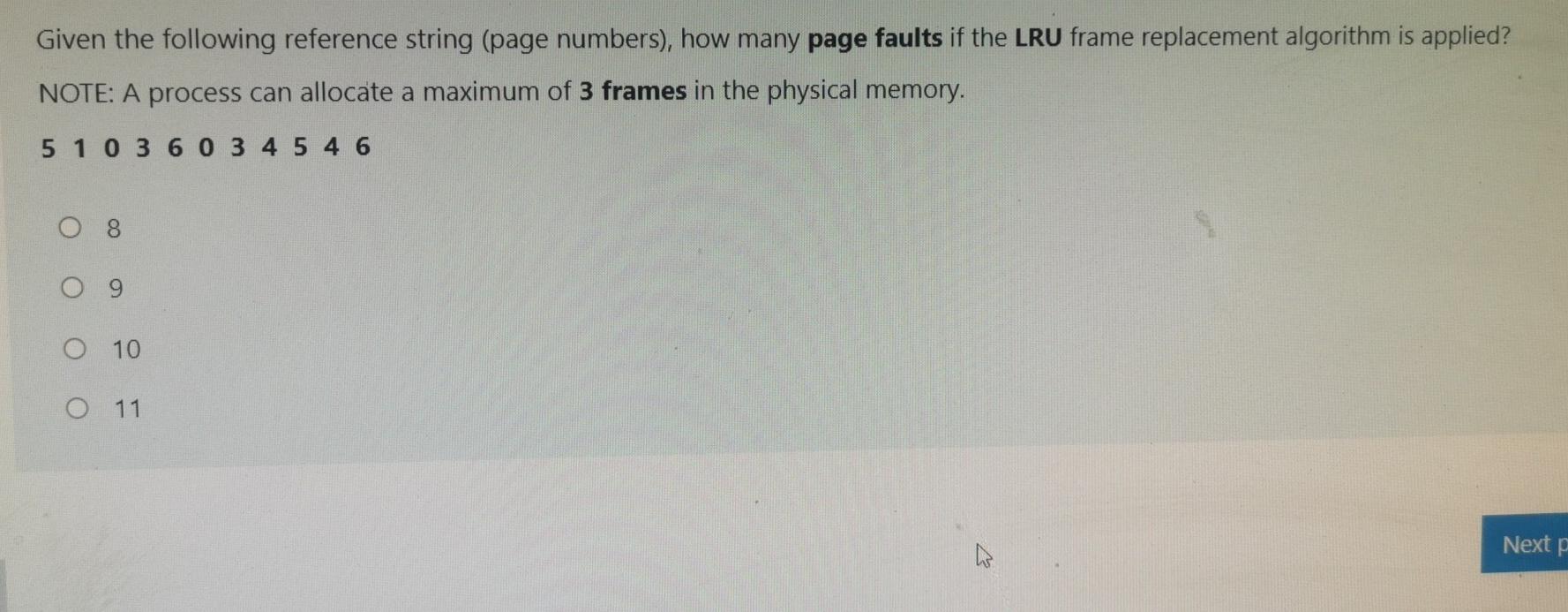 Solved Given the following reference string (page numbers), | Chegg.com