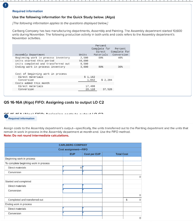 Solved Required information Use the following information | Chegg.com